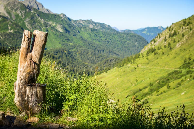 Fountain of spring water stock image. Image of water - 196383957