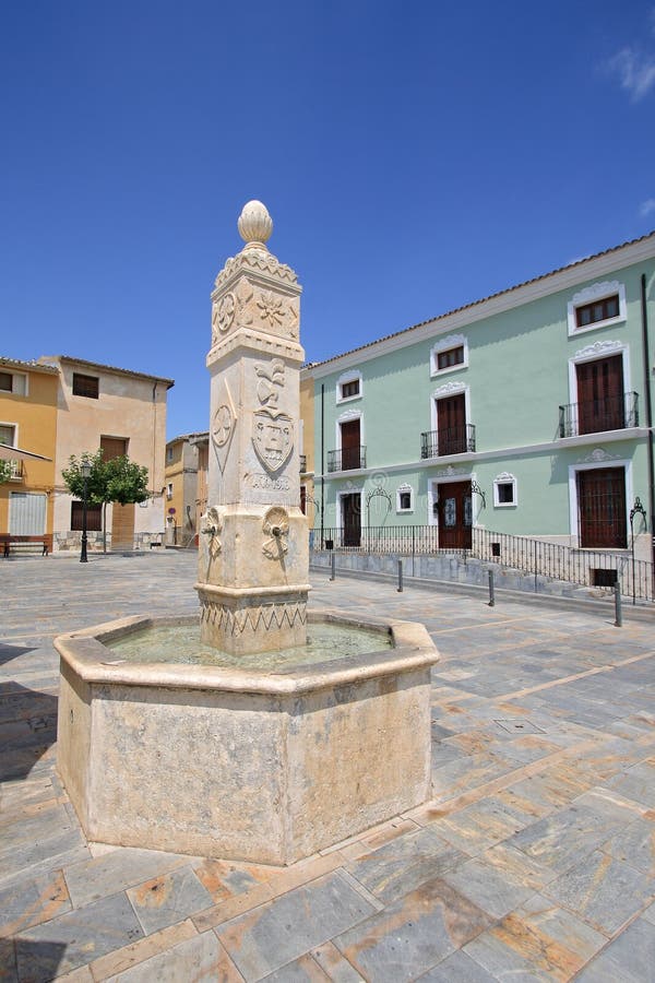 Fountain at the Square in Biar Alicante Spain. Stock Image - Image of ...