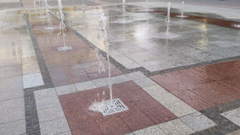 Fountain on the Square in the City Stock Video - Video of center ...