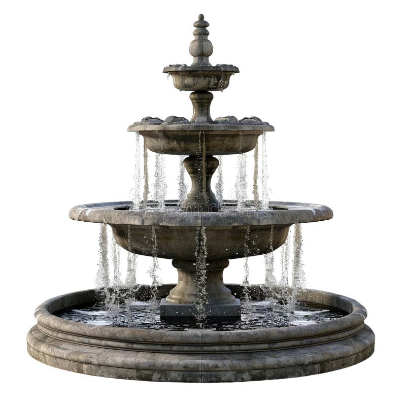 Fountain Stands Alone on a Transparent Backdrop Stock Illustration ...