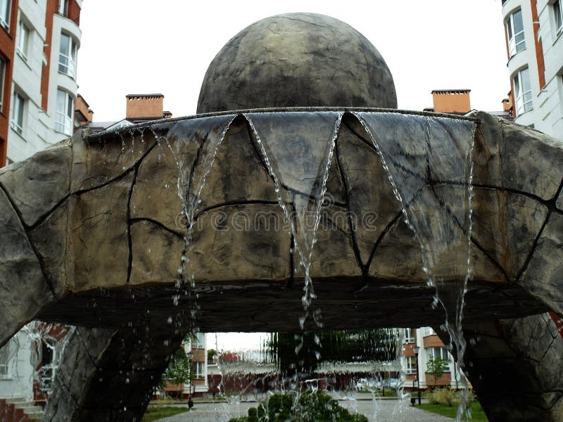 Fountain stock image. Image of houses, triangles, style - 78499881