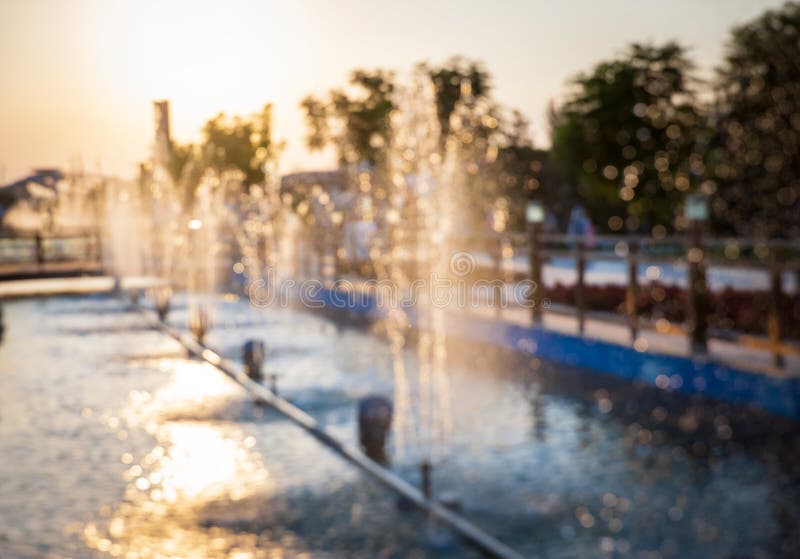 Fountain by Sunset,blur Scene Stock Image - Image of horizon, beautiful ...