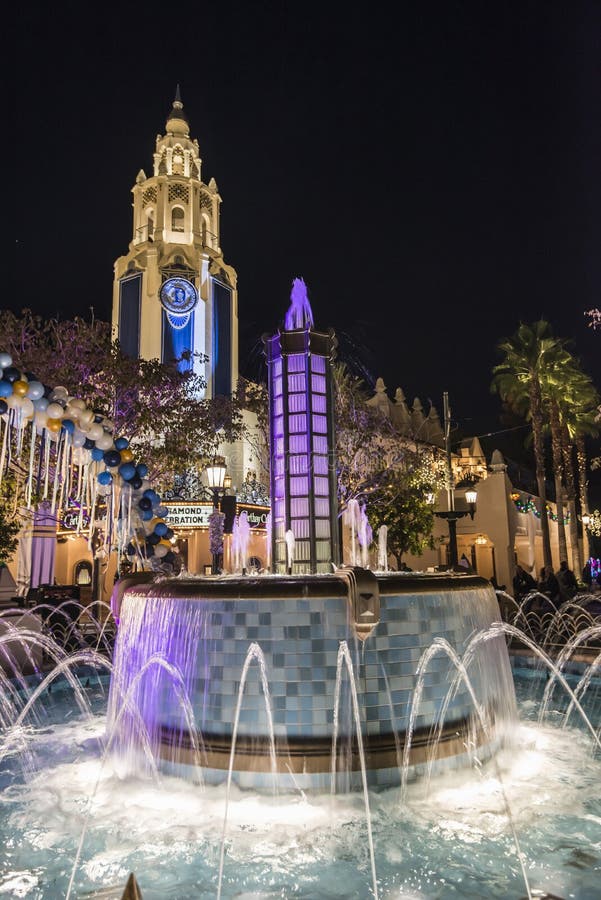 Fountain and tower editorial stock image. Image of play - 66864594
