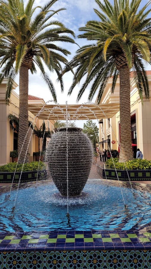 Fountain view in the mall stock image. Image of flower - 215097605