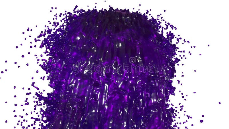 Fountain of Violet Liquid Like Juice on White Background with Alpha ...