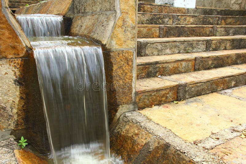 Fountain of Water stock image. Image of waterfall, landscaping - 57516841