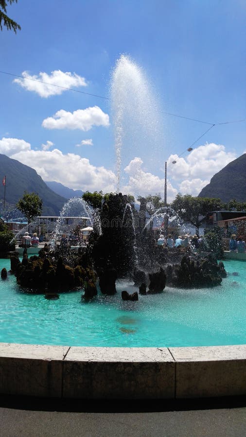 Big rock fountain in Lugano, switzerland, Cool fountain made with rocks ...