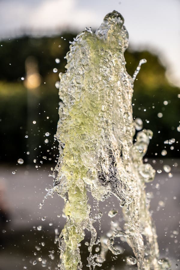 Fountain Water Jet on Short Exposure. General Plan Stock Image - Image ...