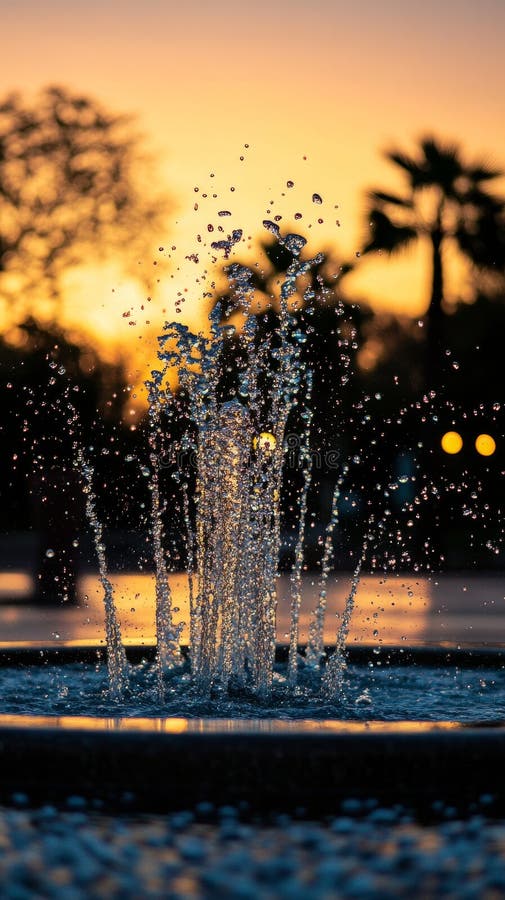 A Fountain with Water Shooting Out of it Stock Illustration ...