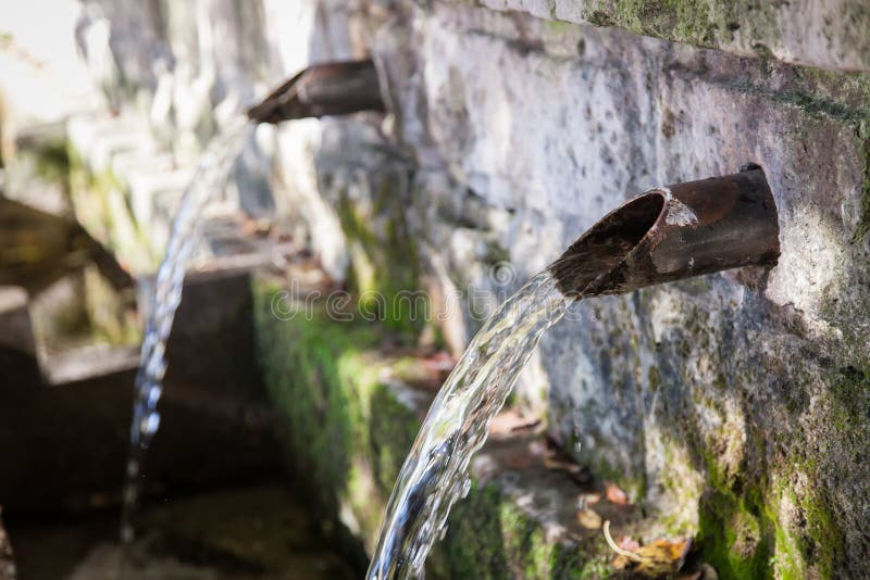 Source of Spring Water Woman Drinking Stock Image - Image of bottom ...