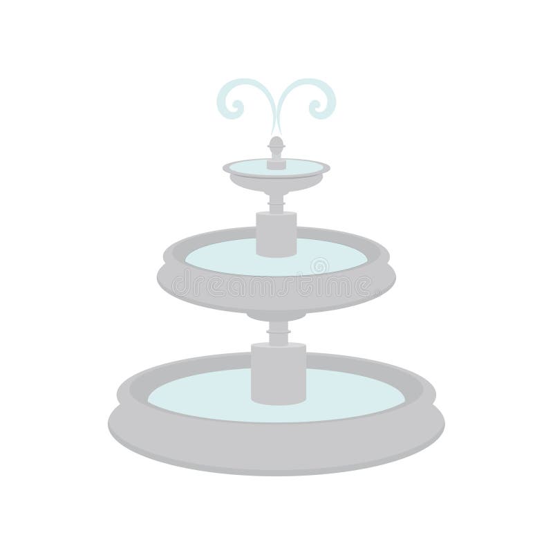 Fountain with Water Splash Isolated on White Background. Stock Vector ...