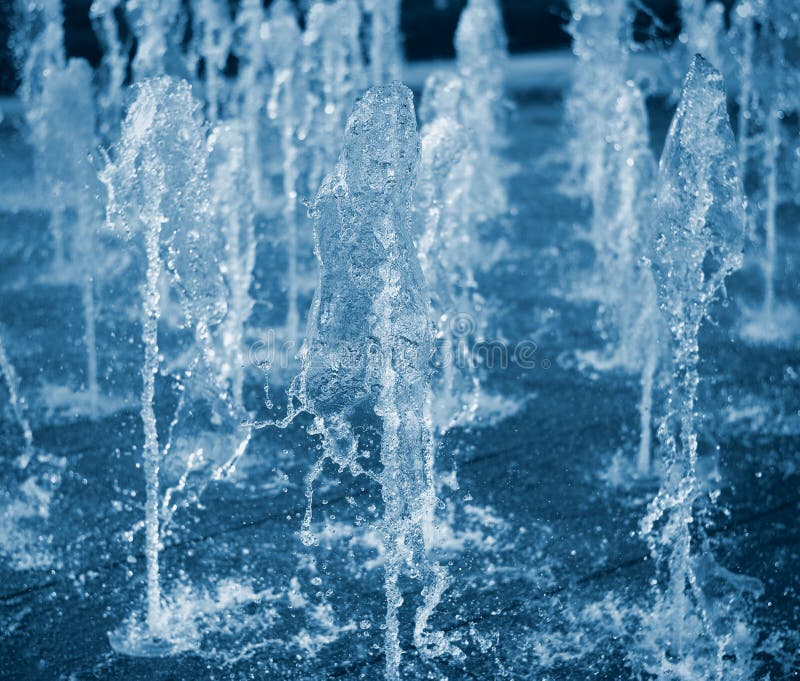 Public Fountain with Water Splash Stock Photo - Image of fountain ...