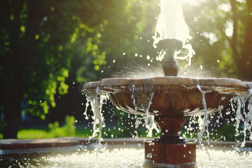 Fountain with Water Spraying Out of it Stock Image - Image of pattern ...