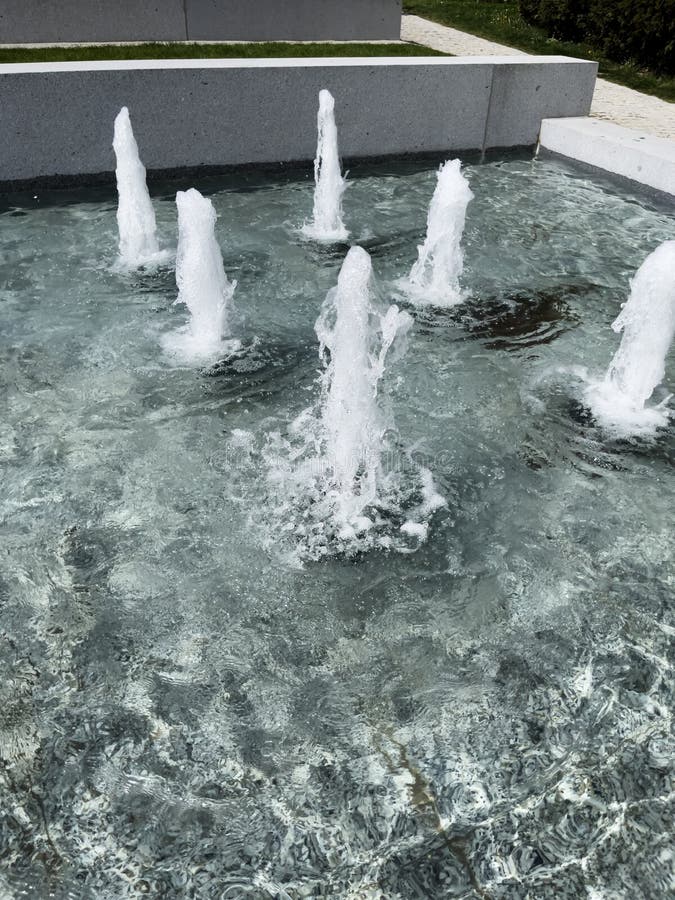 Fountain Water Texture Background, Falling Streams of Fresh Fountain ...