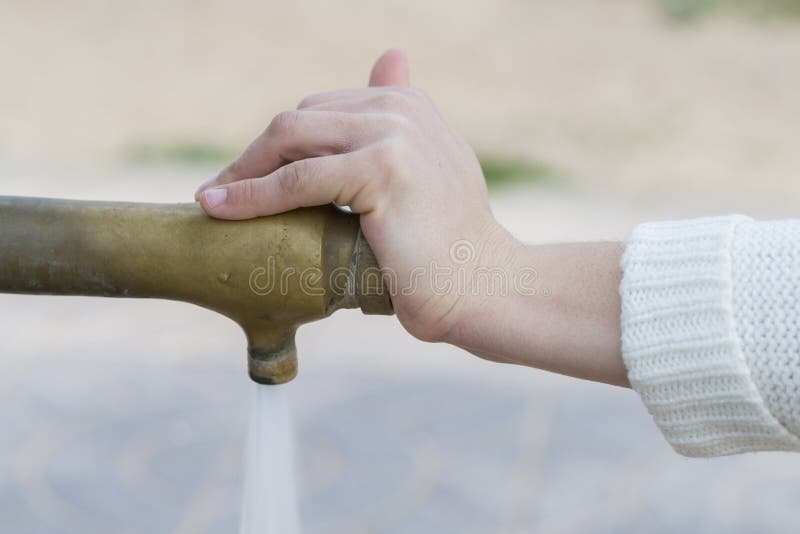 Fountain. stock image. Image of odorless, pressing, woman - 53034539