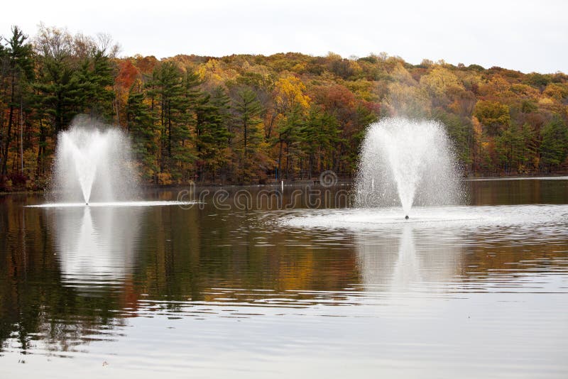 Fountains stock image. Image of pond, fountain, trees - 61786715