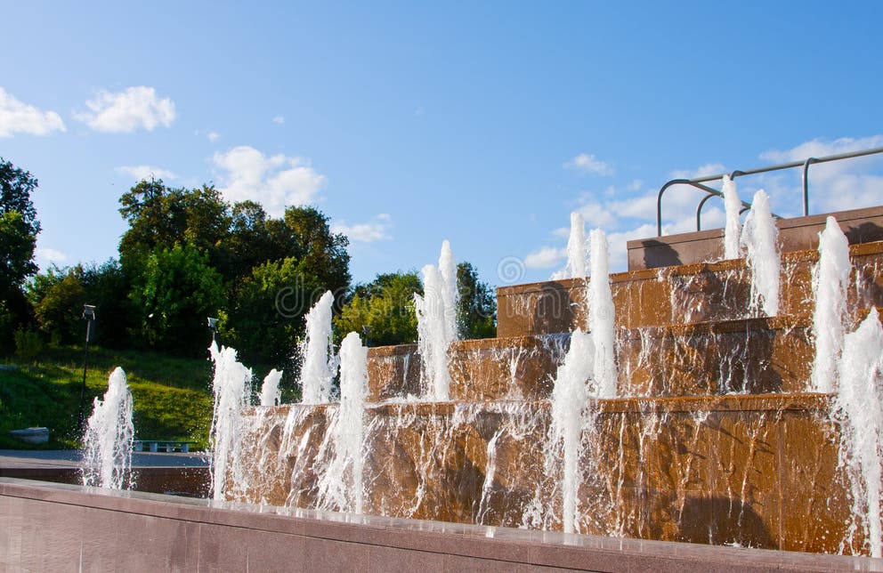 Fountains in the City Cheboksary Stock Photo - Image of cheboksary ...