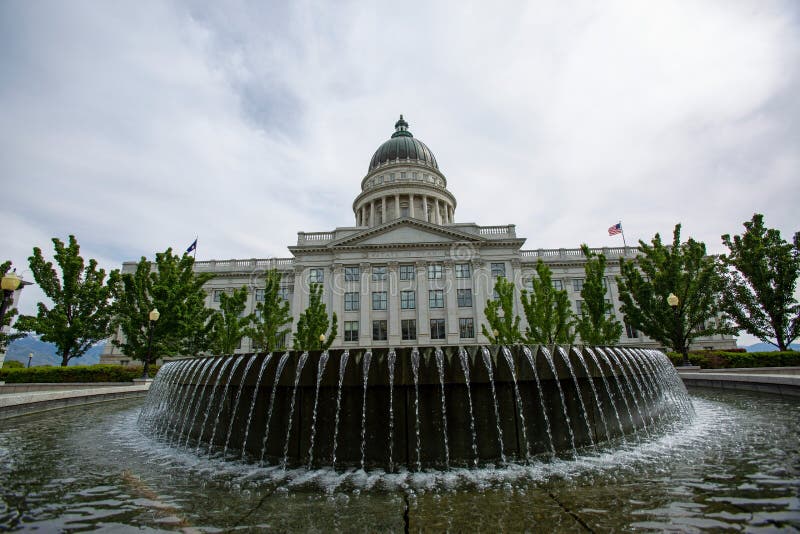Fountains in Front of the Utah State Capitol Building in Memory Grove ...