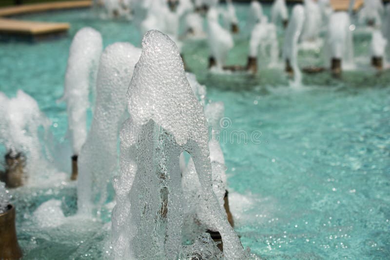 The Fountains Gushing Sparkling Water in a Poo Stock Photo - Image of ...