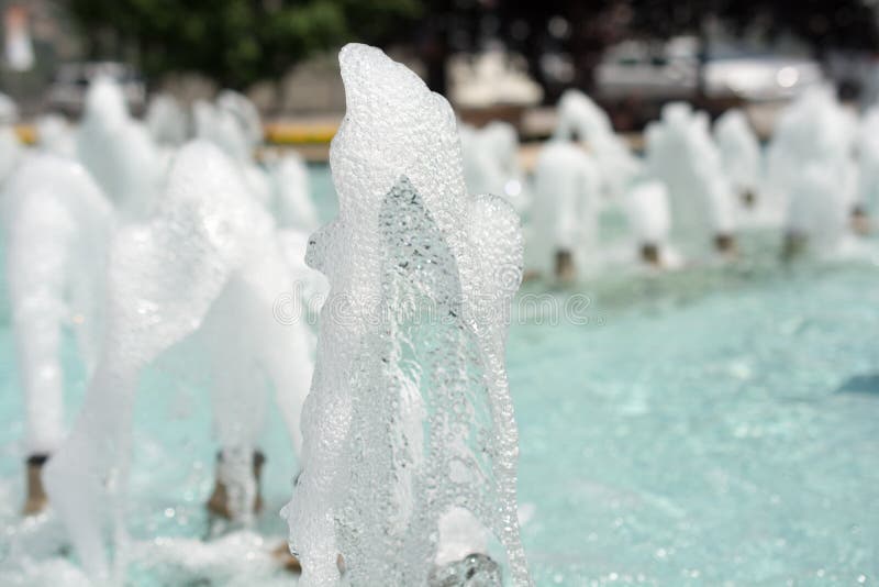 The Fountains Gushing Sparkling Water in a Poo Stock Image - Image of ...