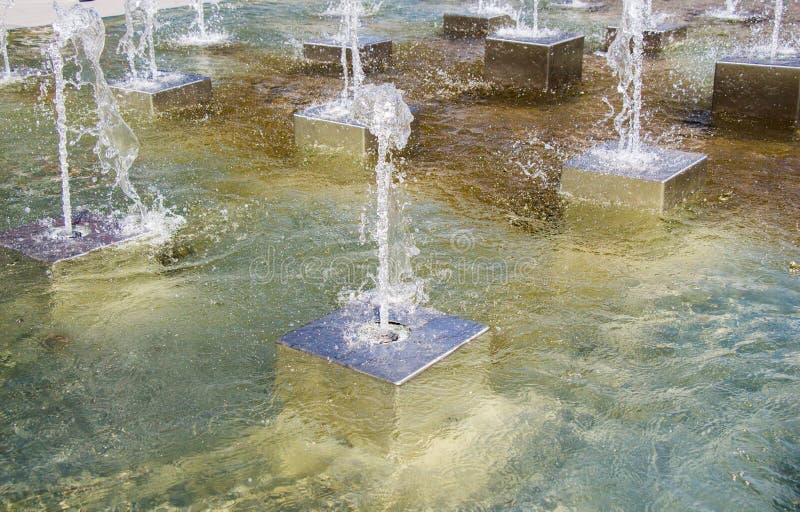 The Fountains Gushing Sparkling Water in a Poo Stock Photo - Image of ...