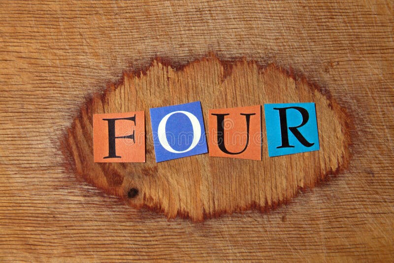 Four stock image. Image of wood, text, four, cutout, sign - 28500985