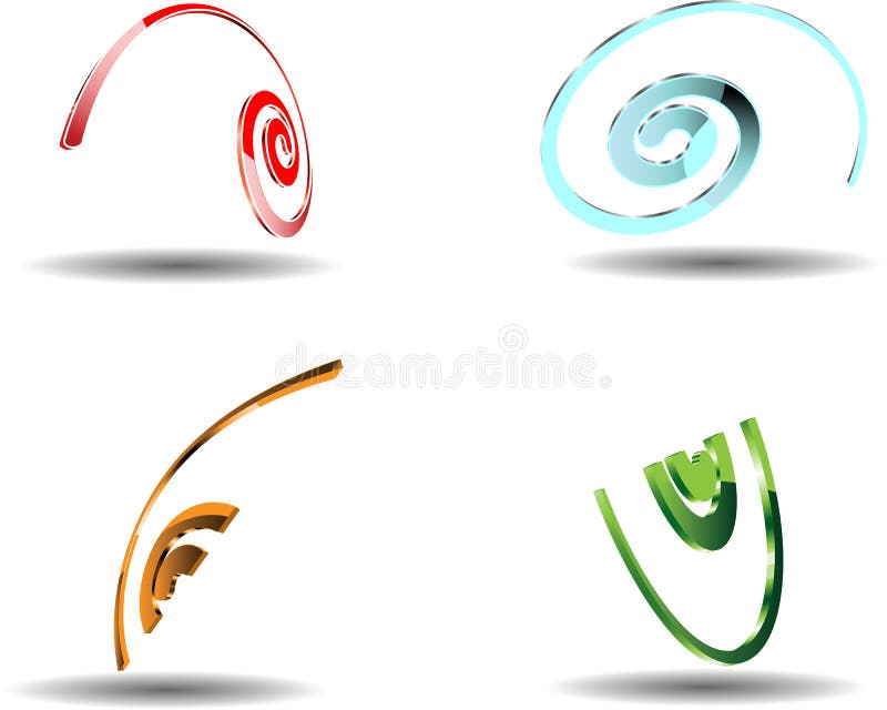 Four 3D Helix stock vector. Illustration of swirl, figures - 10732705
