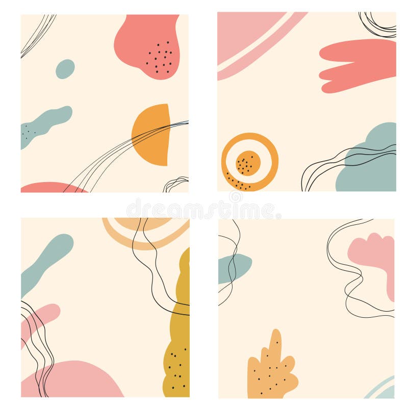 Four Abstract Backgrounds with Shapes and Points Stock Vector ...