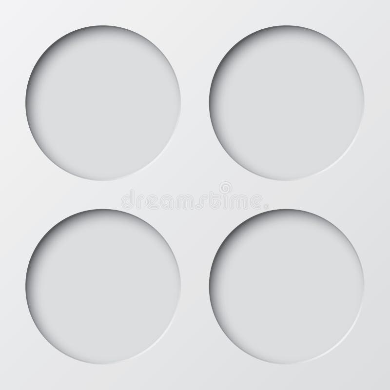 Four of Abstract 3 Dimension Circle Frame Paper Cut on White Background ...