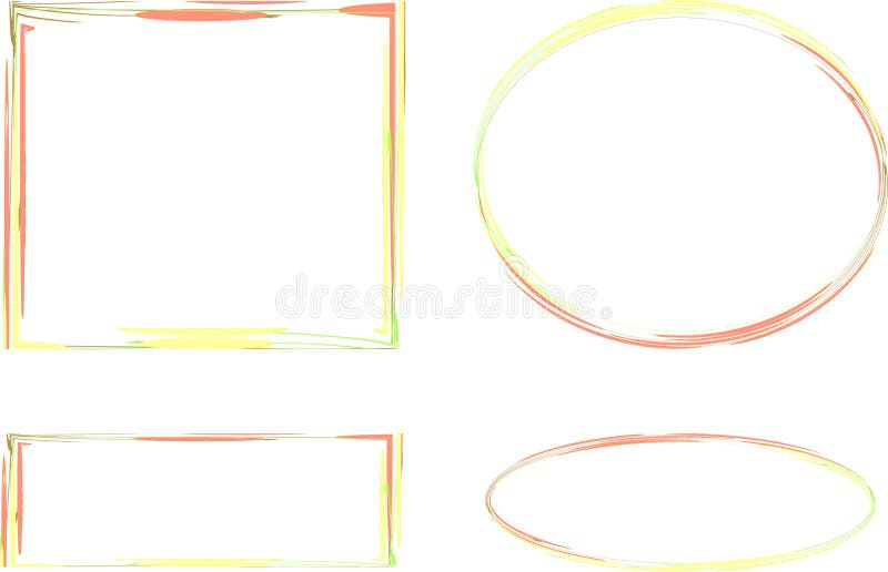 Decorative Pastel Orange Yellow Green Colorful Frames Set Stock ...
