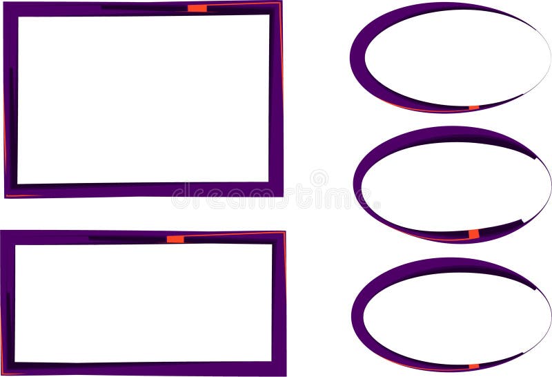 Dark Purple Colorful Abstract Border Frames Set Stock Illustration ...