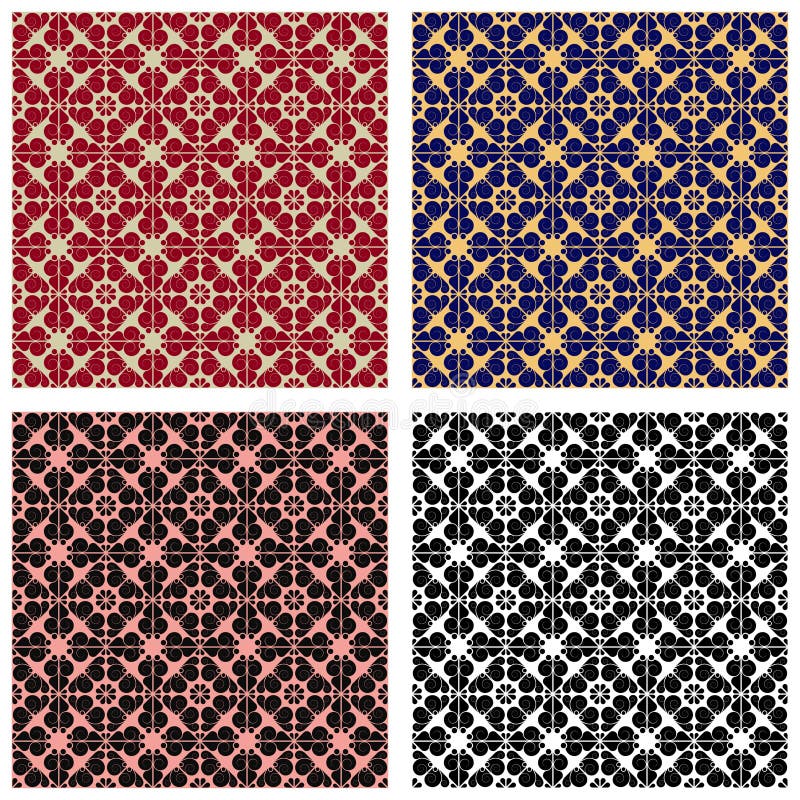 Set of Abstract Patterns Seamless Stock Vector - Illustration of ...