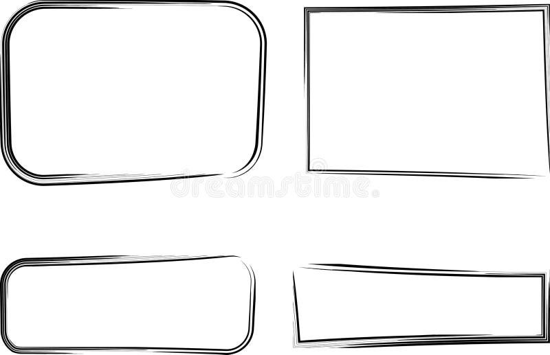 Black Curved Original Design Frames Set Stock Vector - Illustration of ...