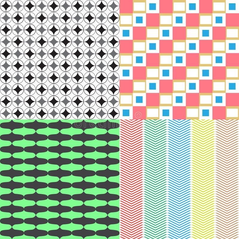 Big Set of Abstract Retro Seamless Simple Patterns Eps10 Stock Vector ...