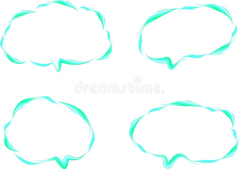 Mint Green Colorful Abstract Decorative Dialogue Clouds Stock Vector ...