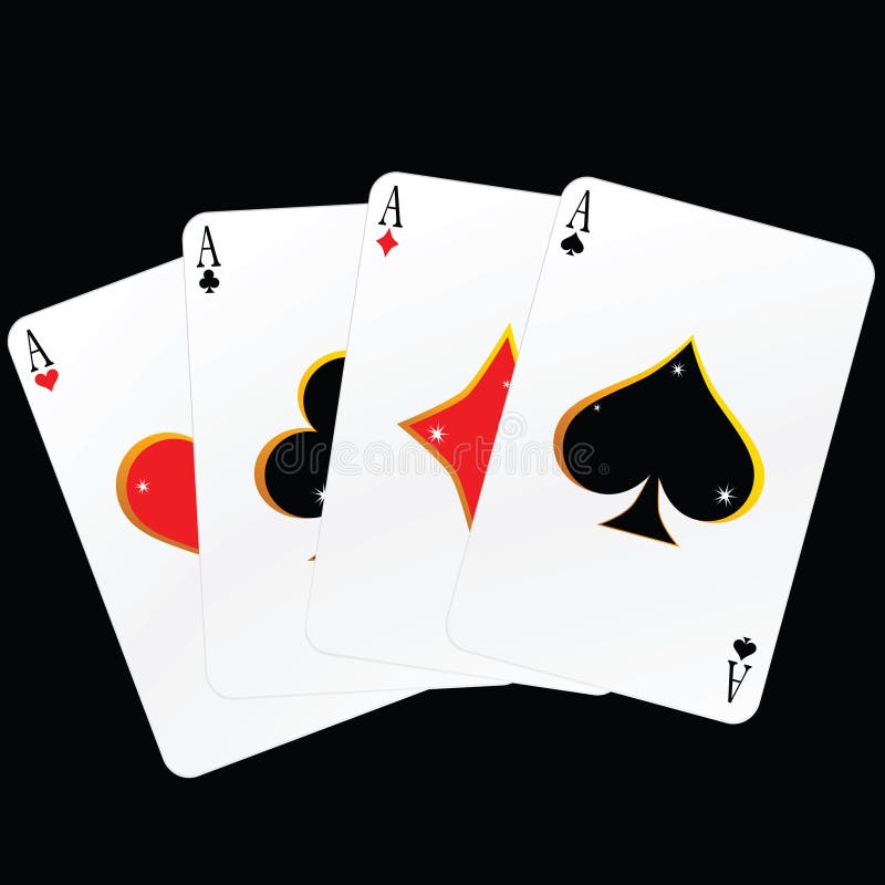 Four Ace Cards Vector Illustration Stock Vector - Illustration of table ...