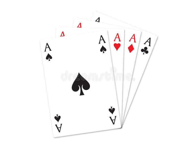 Four Aces Playing Cards Poker Winner Hand Stock Vector - Illustration ...