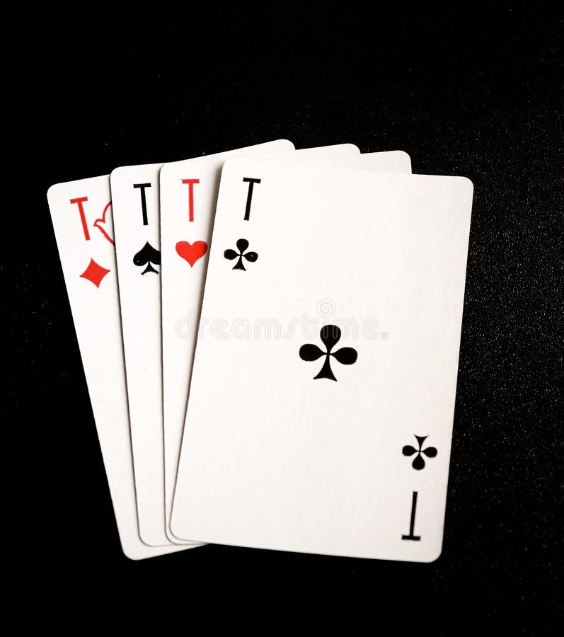 Four Aces on the Black Background Stock Photo - Image of competition ...