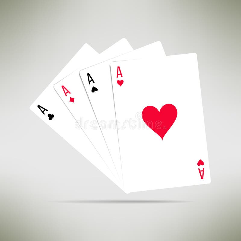 Four Aces Hand Composition in Realistic and Clean Stock Vector ...