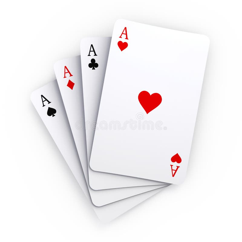 Four Aces Playing Cards Poker Winner Hand Stock Vector - Illustration ...