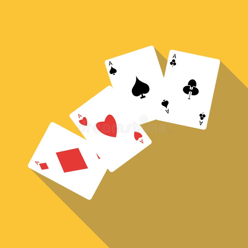 Four Aces Playing Cards Icon, Cartoon Style Stock Vector - Illustration ...