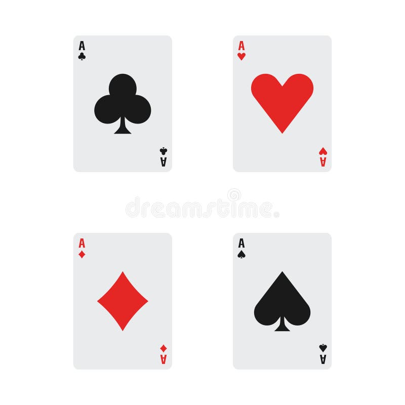 Four Aces Playing Cards for Poker Hand Game. Stock Vector ...