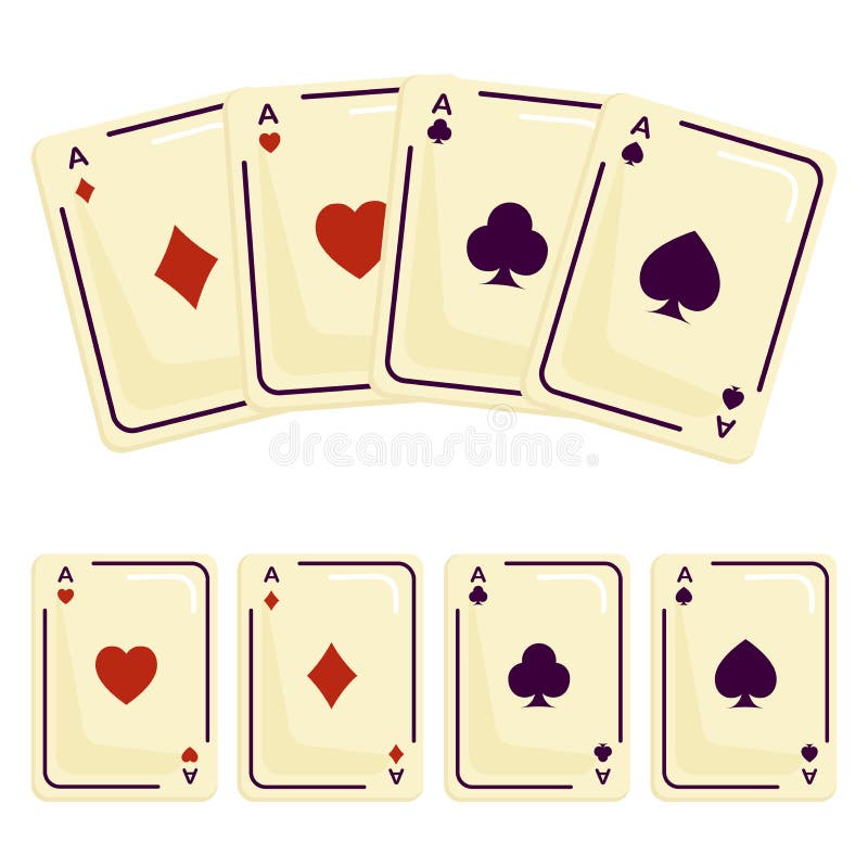 Three Aces Playing Cards Icon, Cartoon Style Stock Vector ...