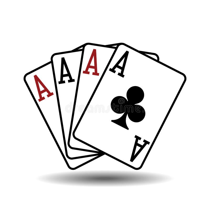 Four Aces Playing Cards Vector Illustration Stock Vector - Illustration ...