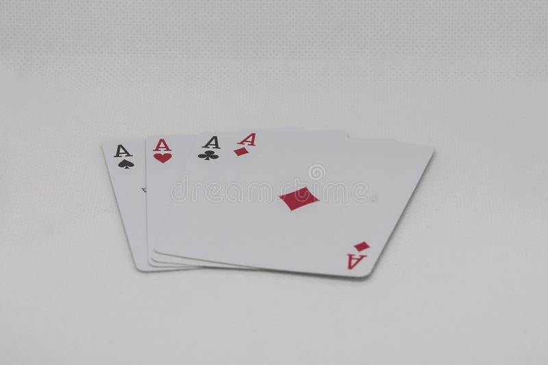 Four Aces Poker Cards Stacked Side by Side Stock Image - Image of cards ...