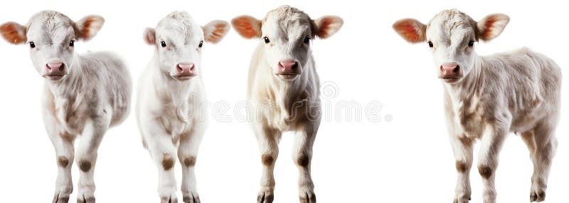 White Calf Isolated on White Background Stock Image - Image of cows ...