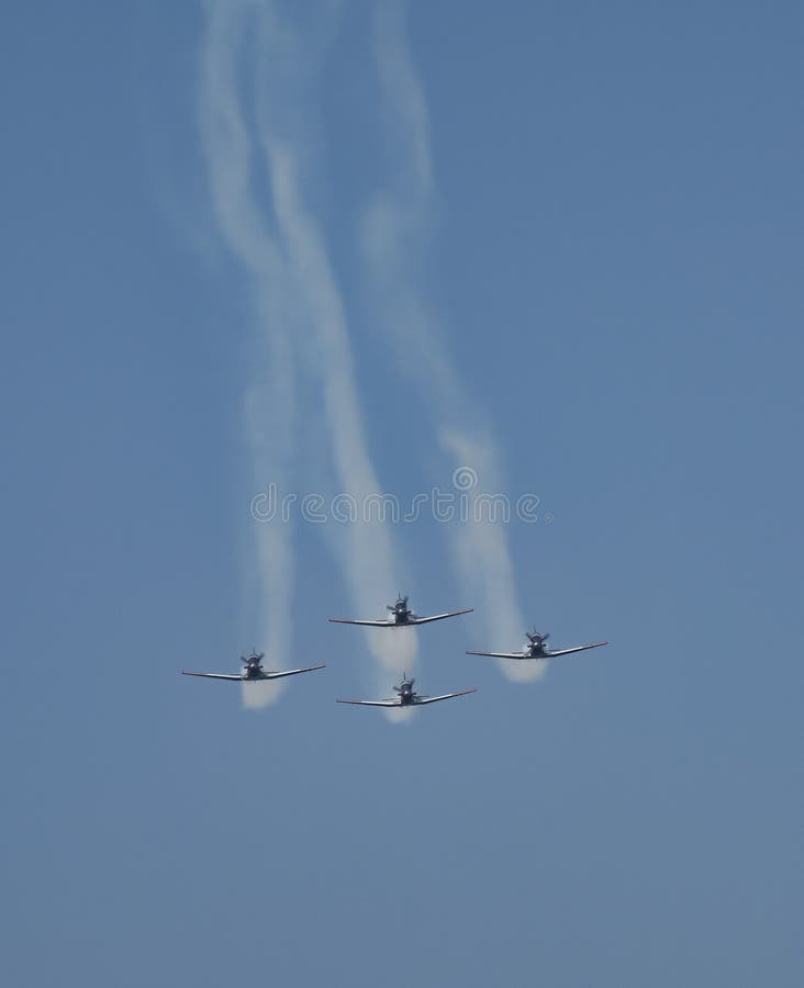 A Four Airplane Aerobatic Team Editorial Stock Image - Image of ...