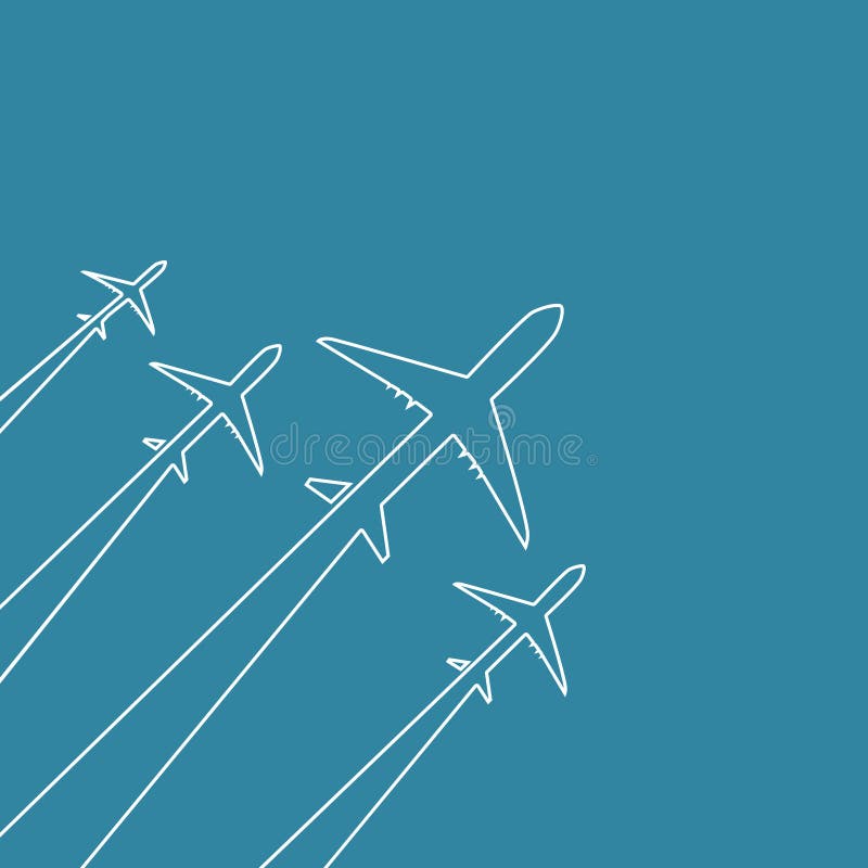 Four Airplane Icon.Flying Up Airplane Icons. Takeoff Plane Symbol Stock ...
