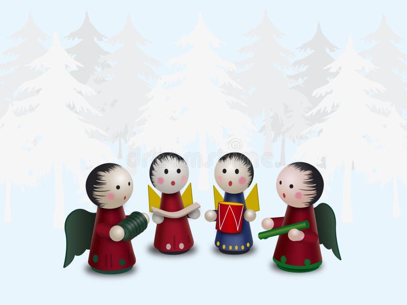 Four Angels Fractal Abstract Background . Stock Illustration ...