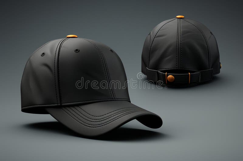 Four Angle Views of a Black Baseball Cap Presented in a Versatile Mock ...